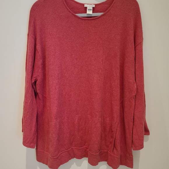 J. Jill | Tops | Pure Jill Light Red Cotton And Cashmere Lightweight ...